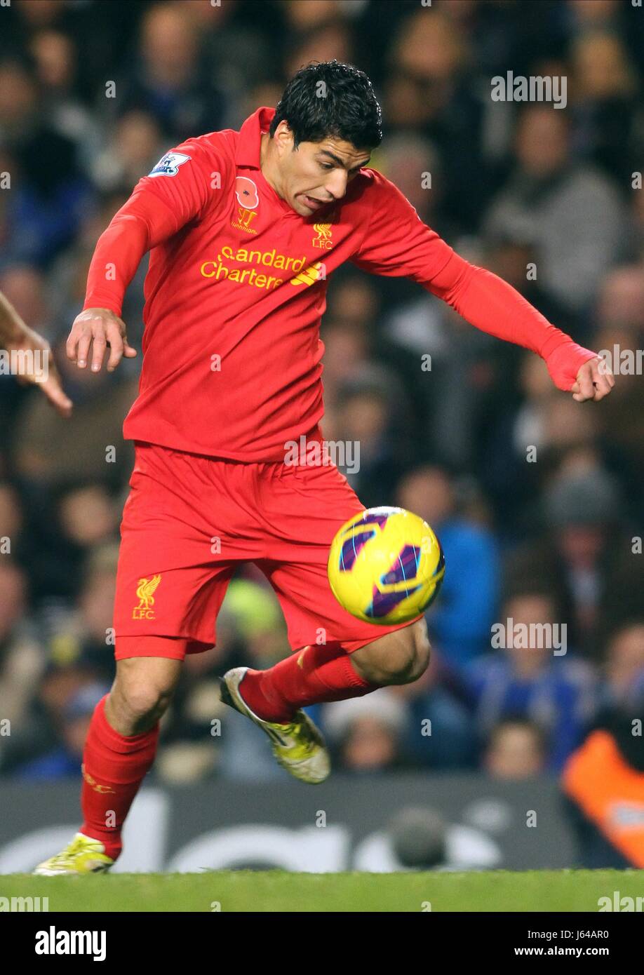 LUIS SUAREZ LIVERPOOL FC LONDON ENGLAND UK 11 November 2012 Stock Photo ...
