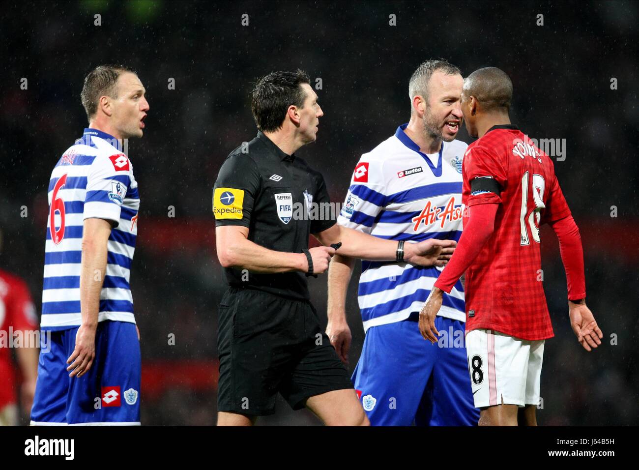 SHAUN DERRY & ASHLEY YOUNG MANCHESTER UNITED V QPR OLD TRAFFORD ...