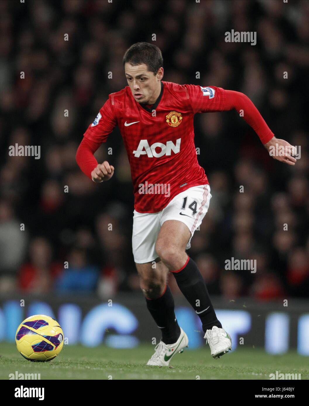 JAVIER HERNANDEZ MANCHESTER UNITED FC OLD TRAFFORD MANCHESTER ENGLAND ...