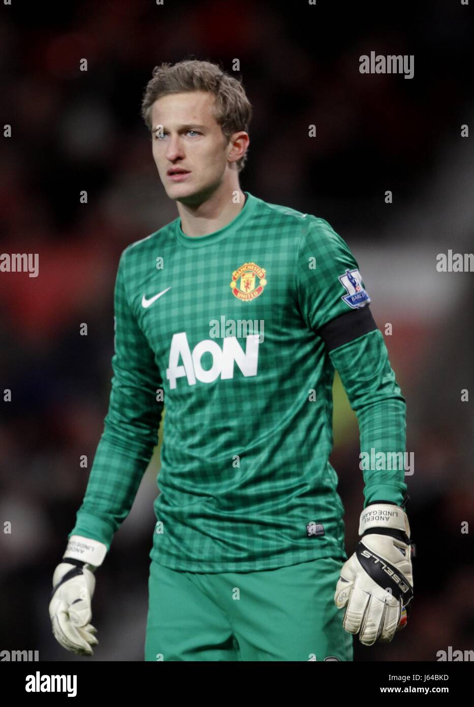 ANDERS LINDEGAARD MANCHESTER UNITED FC OLD TRAFFORD MANCHESTER ENGLAND ...