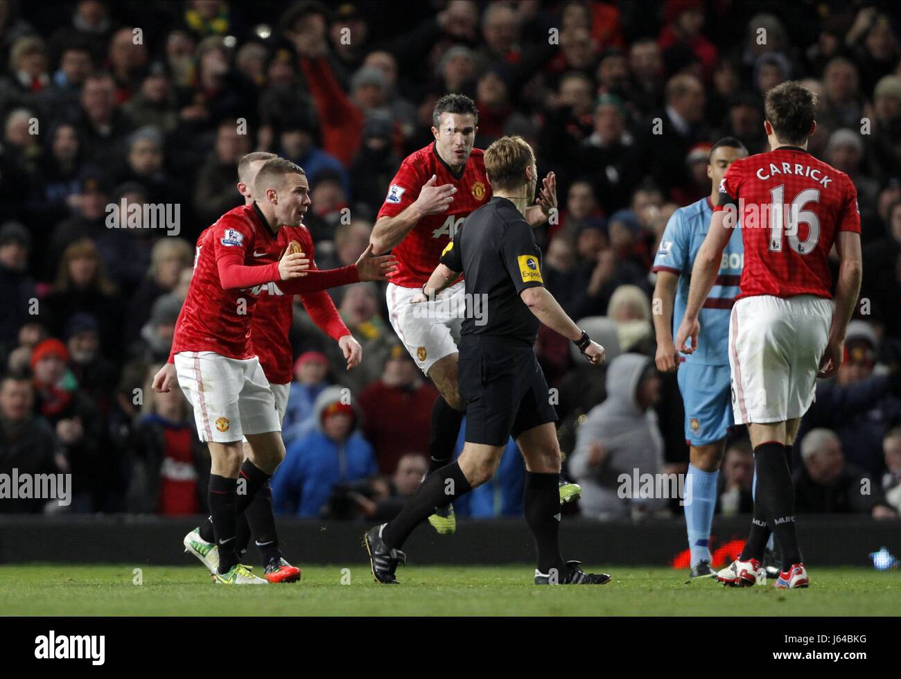 TOM CLEVERLEY & ROBIN VAN PERS MANCHESTER UNITED V WEST HAM U OLD ...