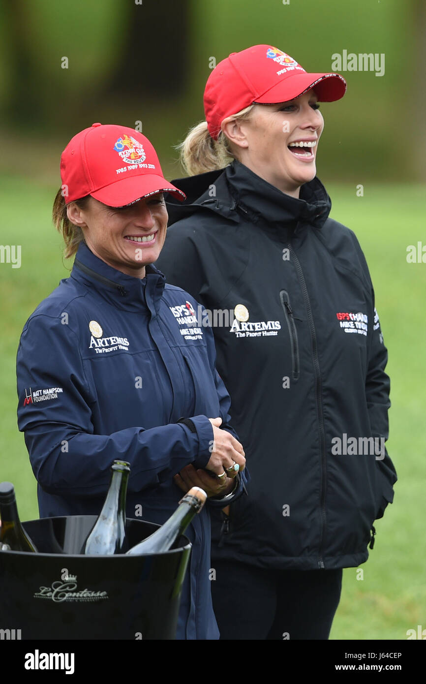 Zara Tindall and Dolly Maude (left) during the ISPS Handa Celebrity ...
