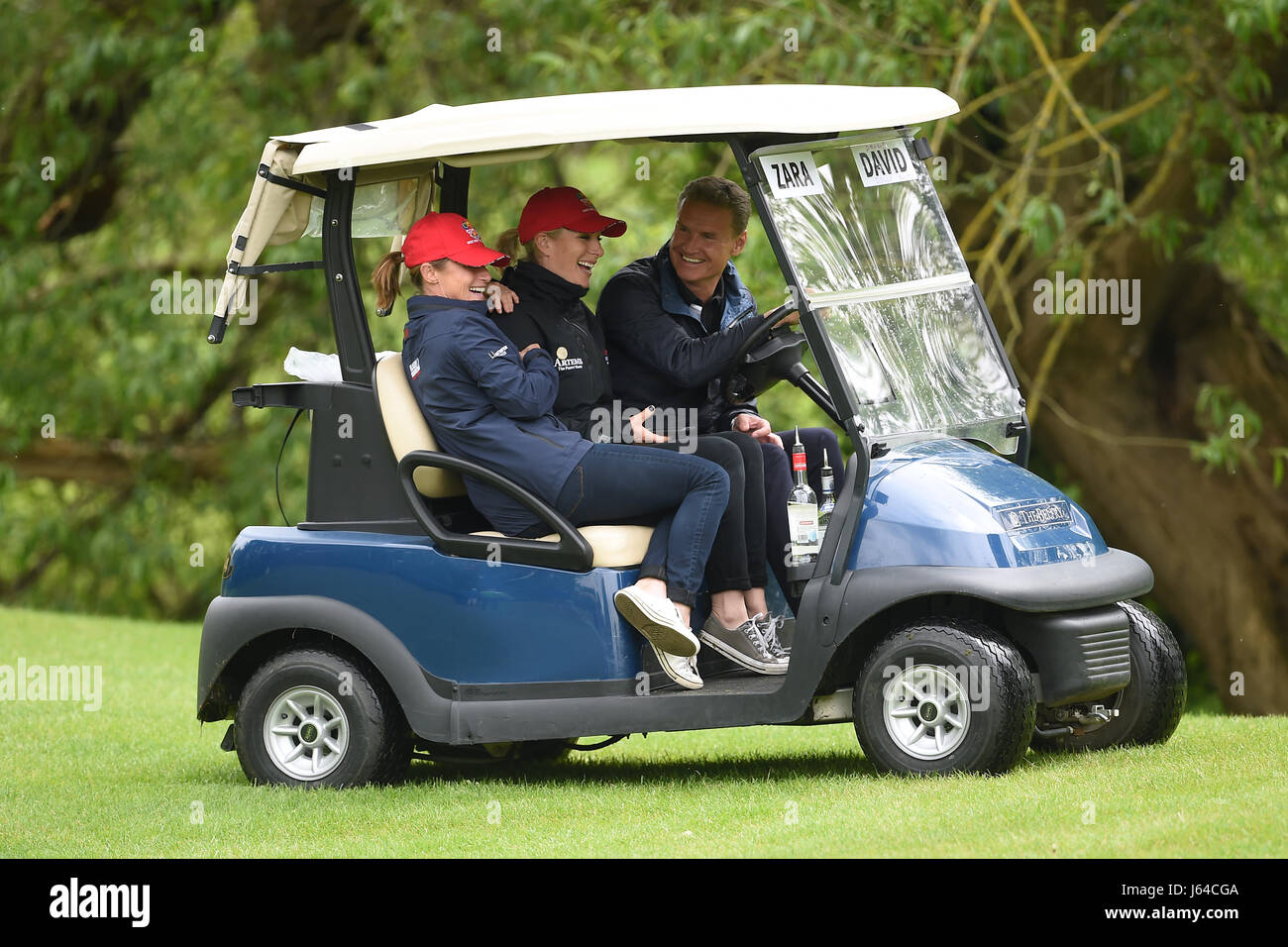 (left to right) Dolly Maude, Zara Tindall and David Coulthard in a Golf ...