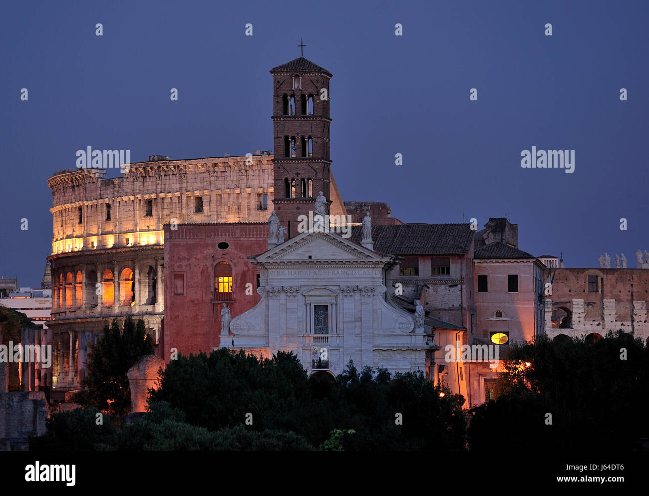 view of the colosseum,s. francesca romana Stock Photo - Alamy
