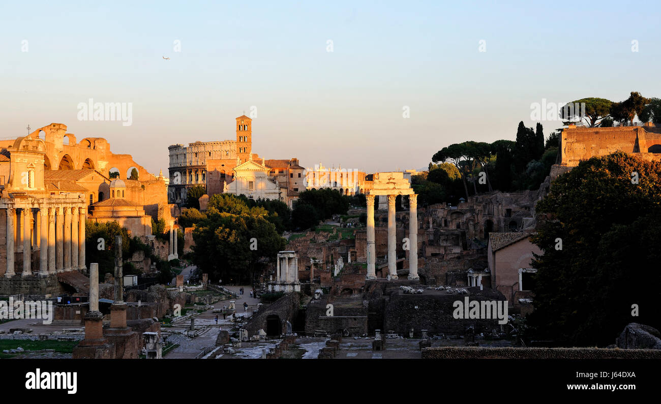 roman forum in the evening light Stock Photo - Alamy