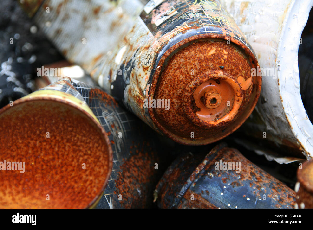 rusty cans ii Stock Photo - Alamy