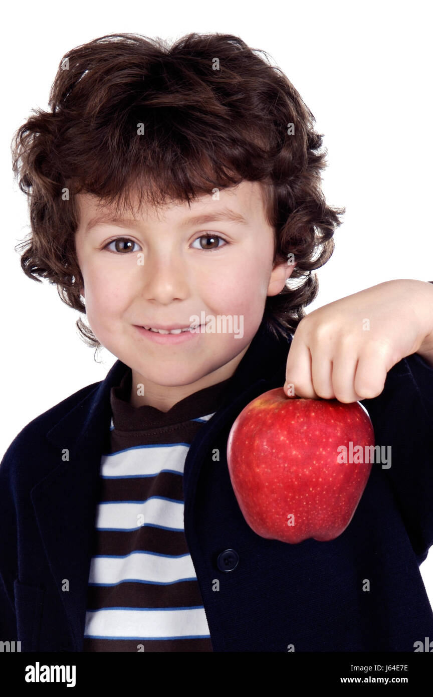 fruit adorable nutrition boy lad male youngster child apple humans ...