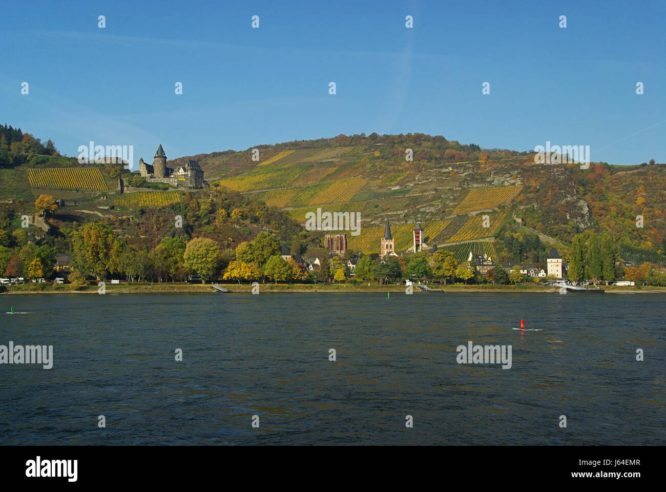 city town rhine rhineland chateau castle tower historical story city ...
