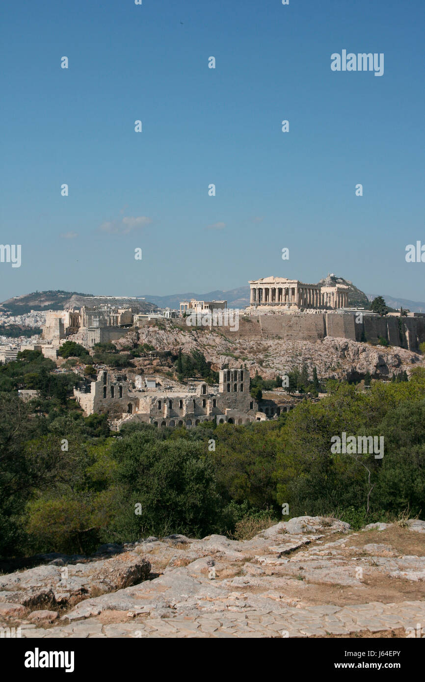 greece greek athens acropolis ancient blue travel culture tree trees ...