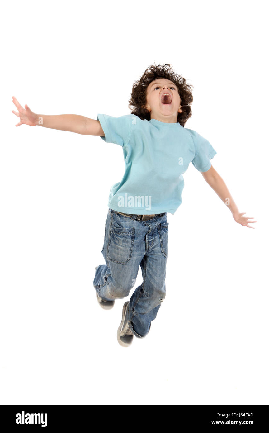 spring bouncing bounces hop skipping frisks jumping jump boy lad male ...