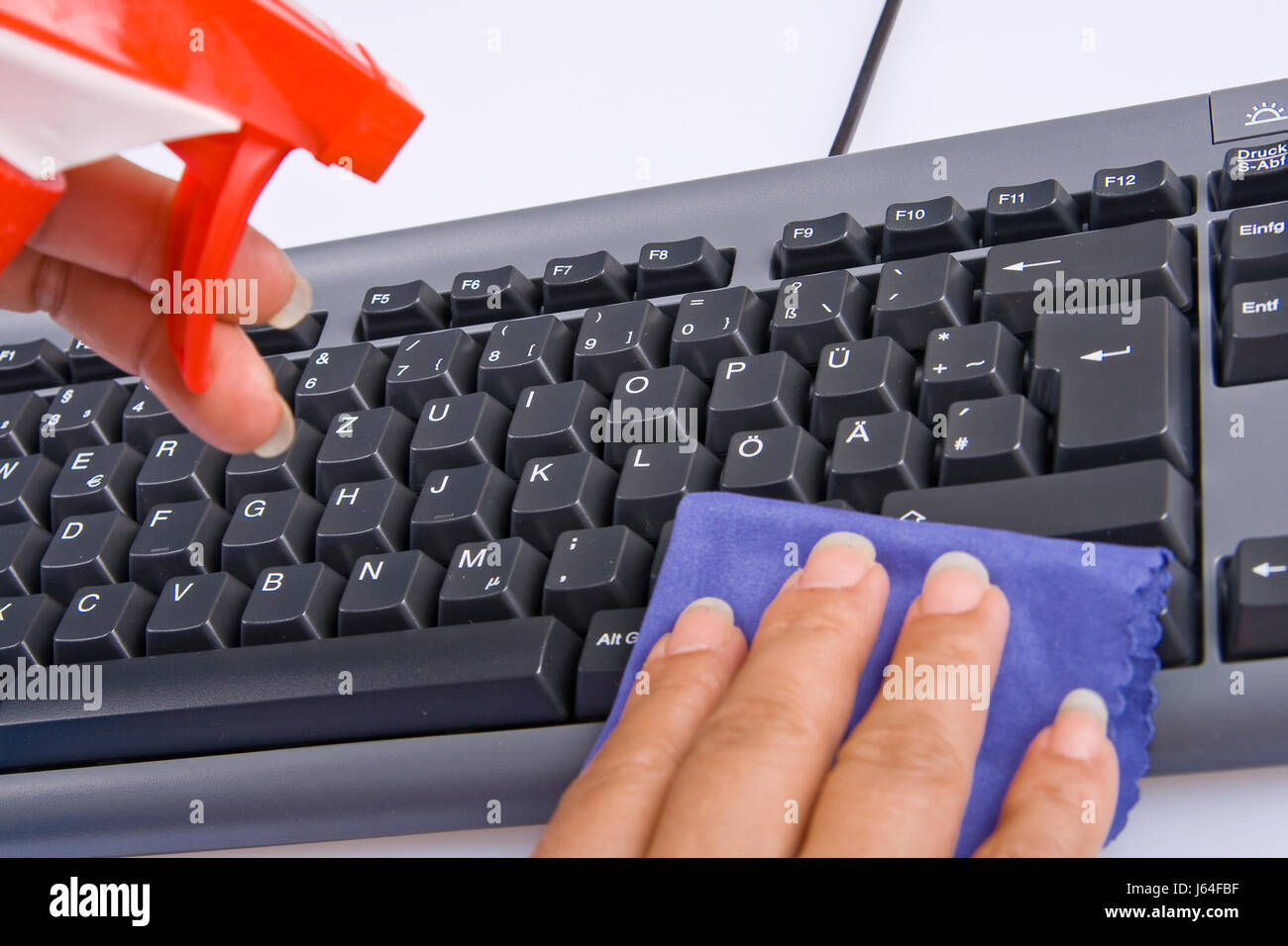 keyboard purify furbish polish to wipe dust hand keyboard finger indoor ...