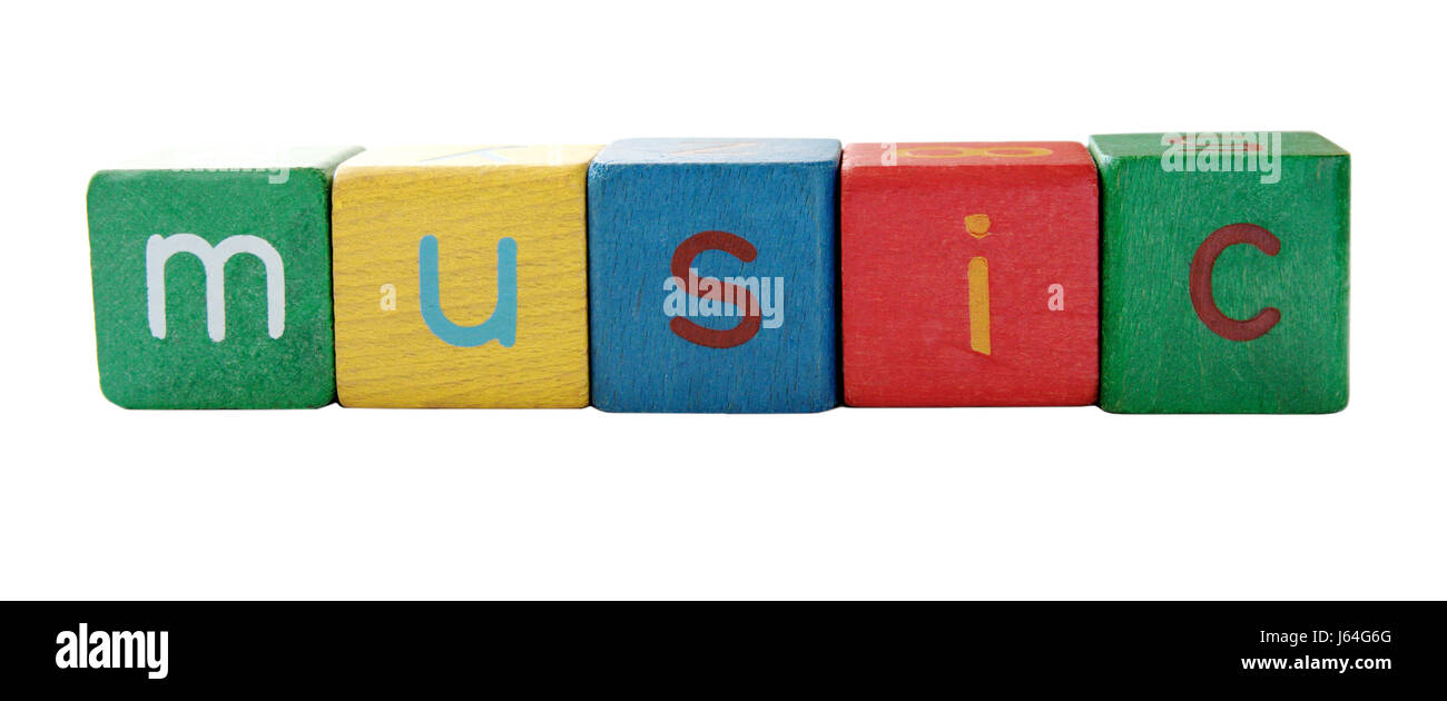 music letters word toys blocks colorful child children kids blue ...