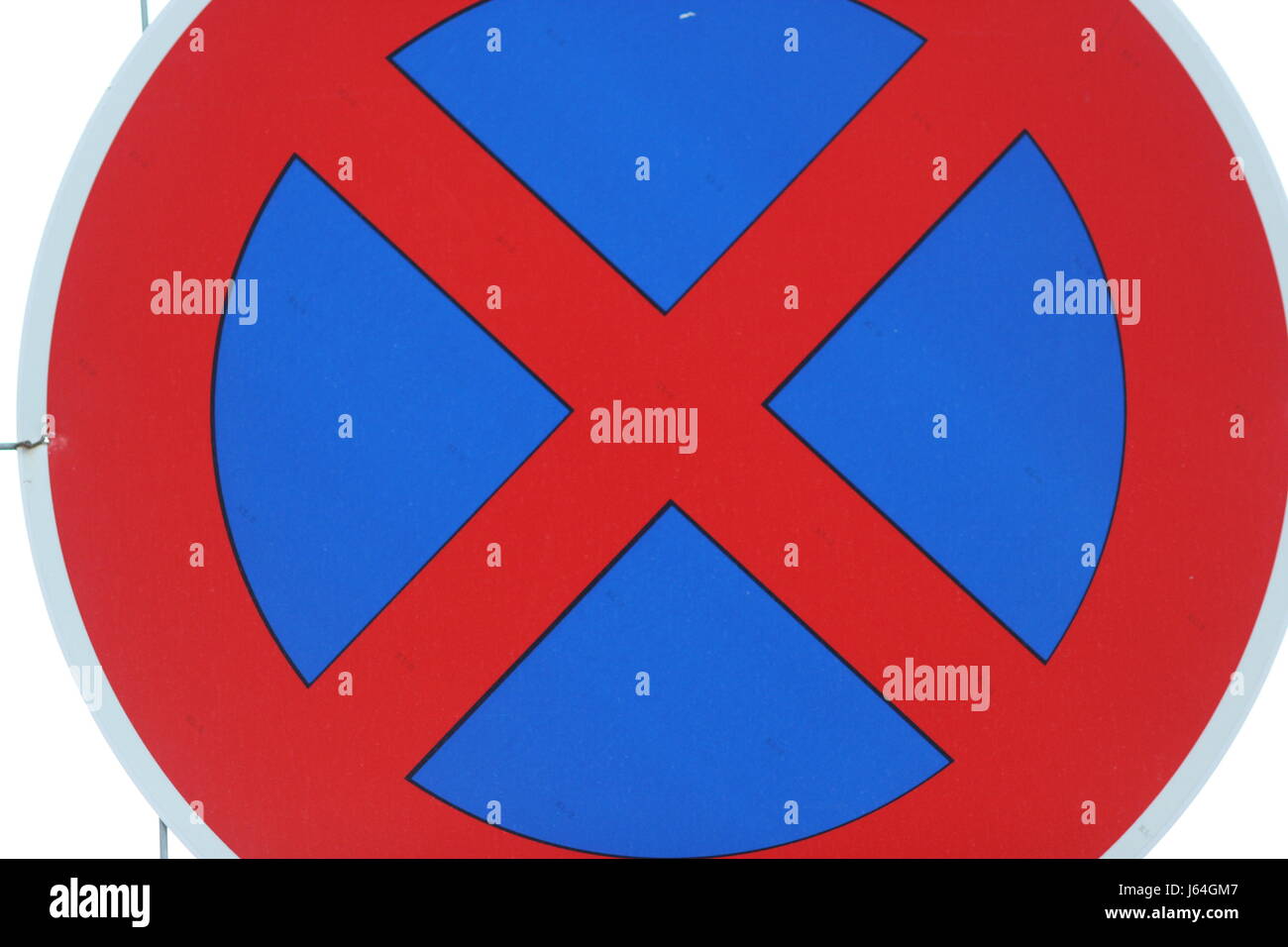 sign signal blue ban red sign signal blue cross no parking ban complete ...