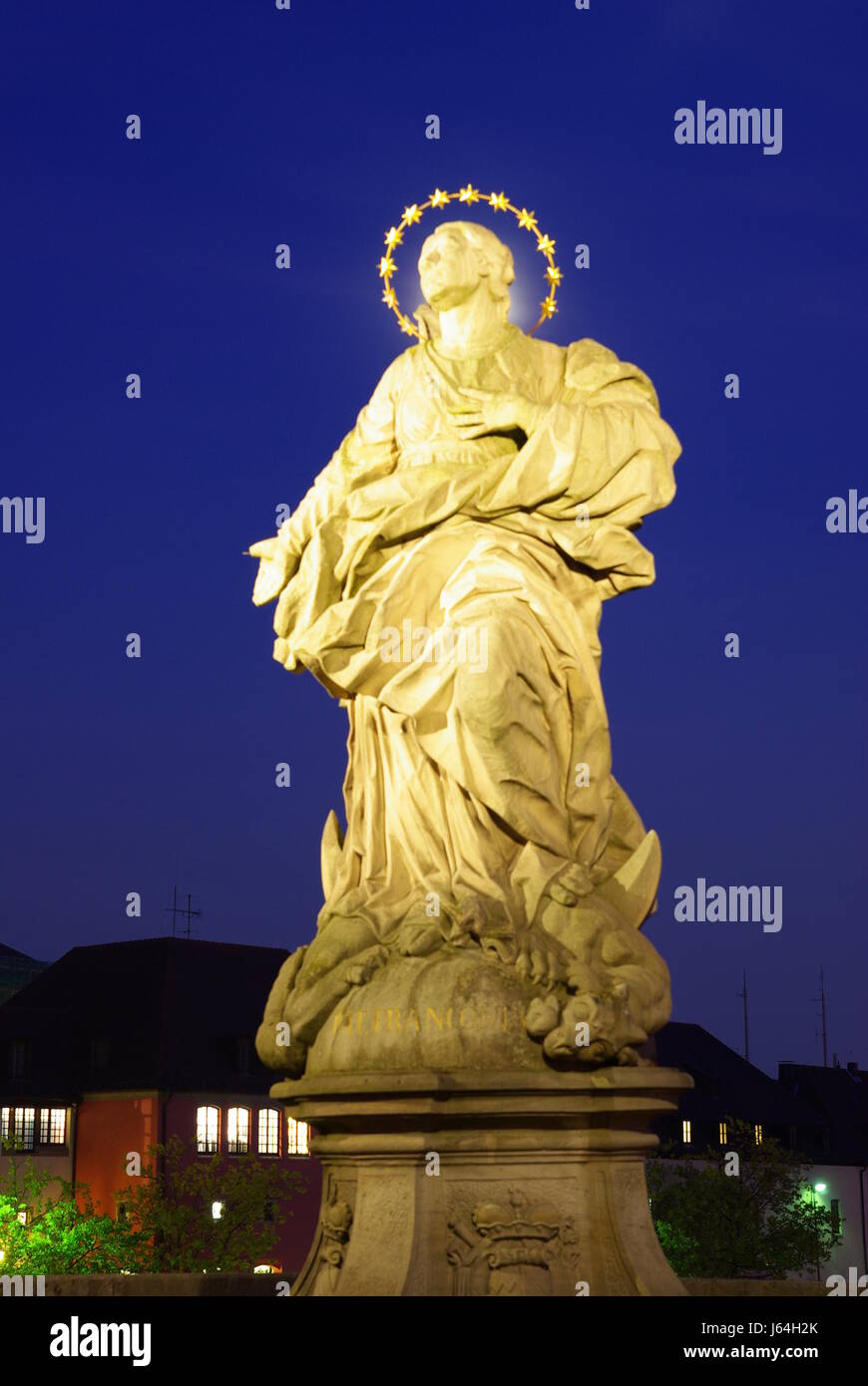 statue night photograph moon anciently pedestal plinth night nighttime ...