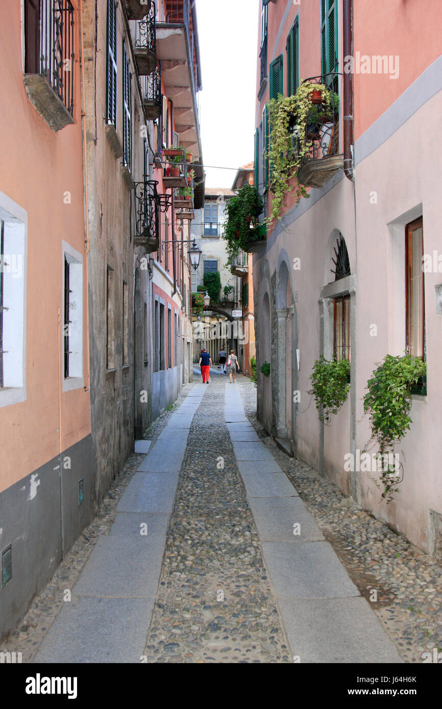 old town path way woman architectural historical tree flower plant ...