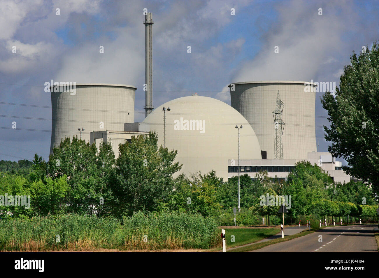 dome power station nuclear power station blue colour tree industry ...