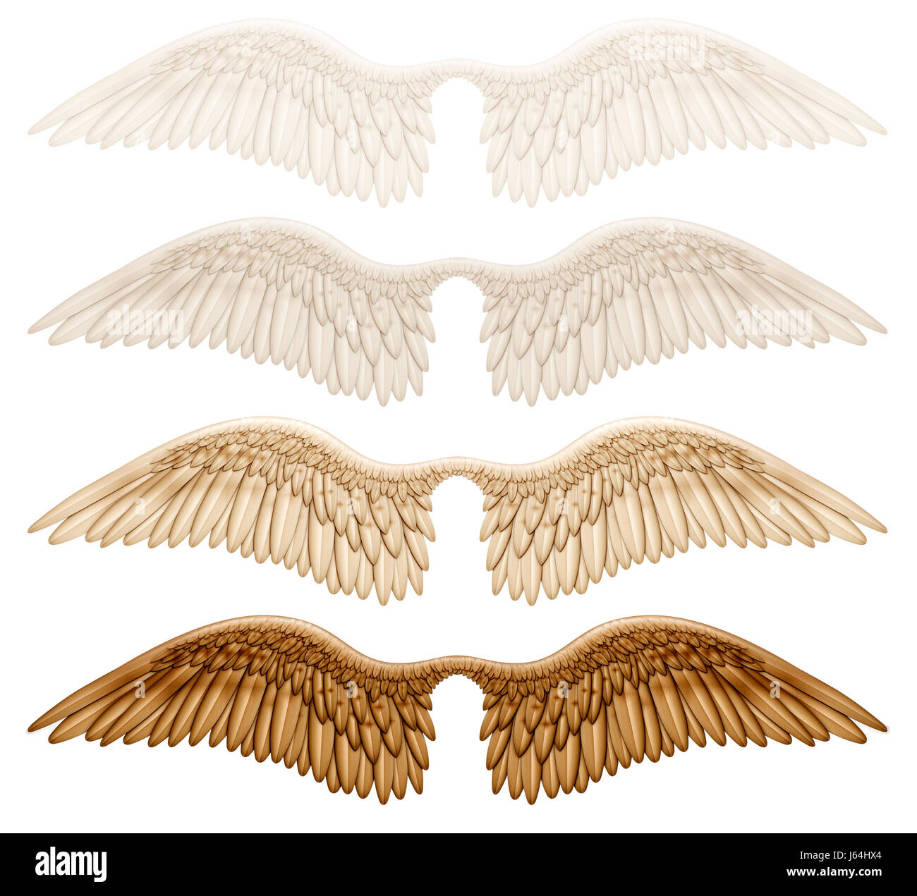 Digital illustration of wings. Isolated on white, they are ready to be ...