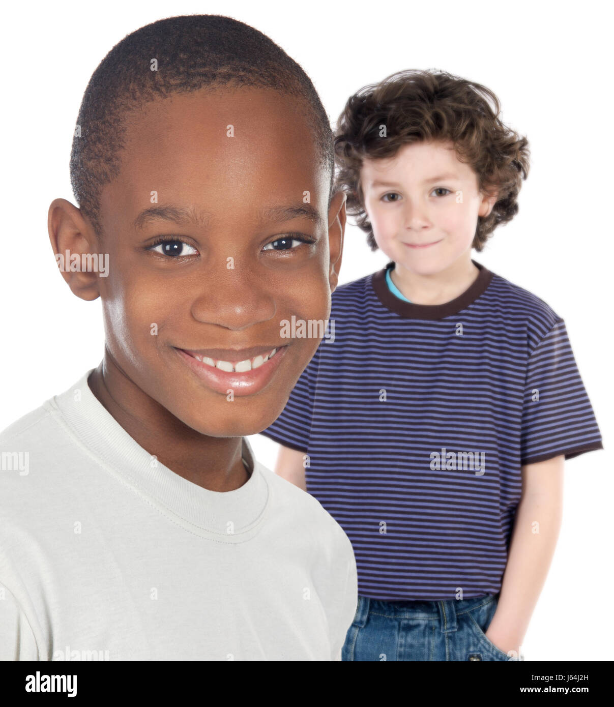 friendship blank european caucasian African boy lad male youngster ...