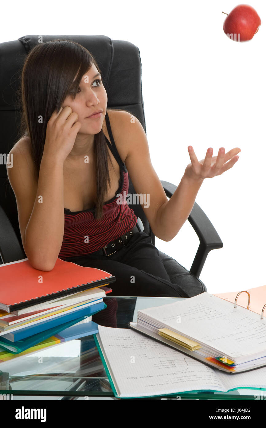 student learning with apple Stock Photo - Alamy