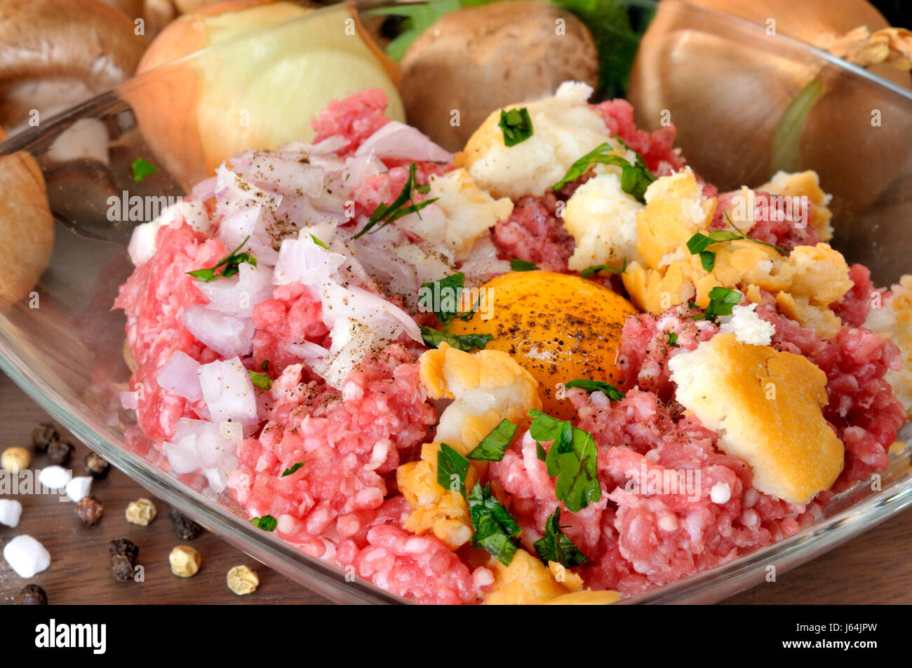 egg yolk roll kaiser mincemeat mince rissoles meat restaurant food ...