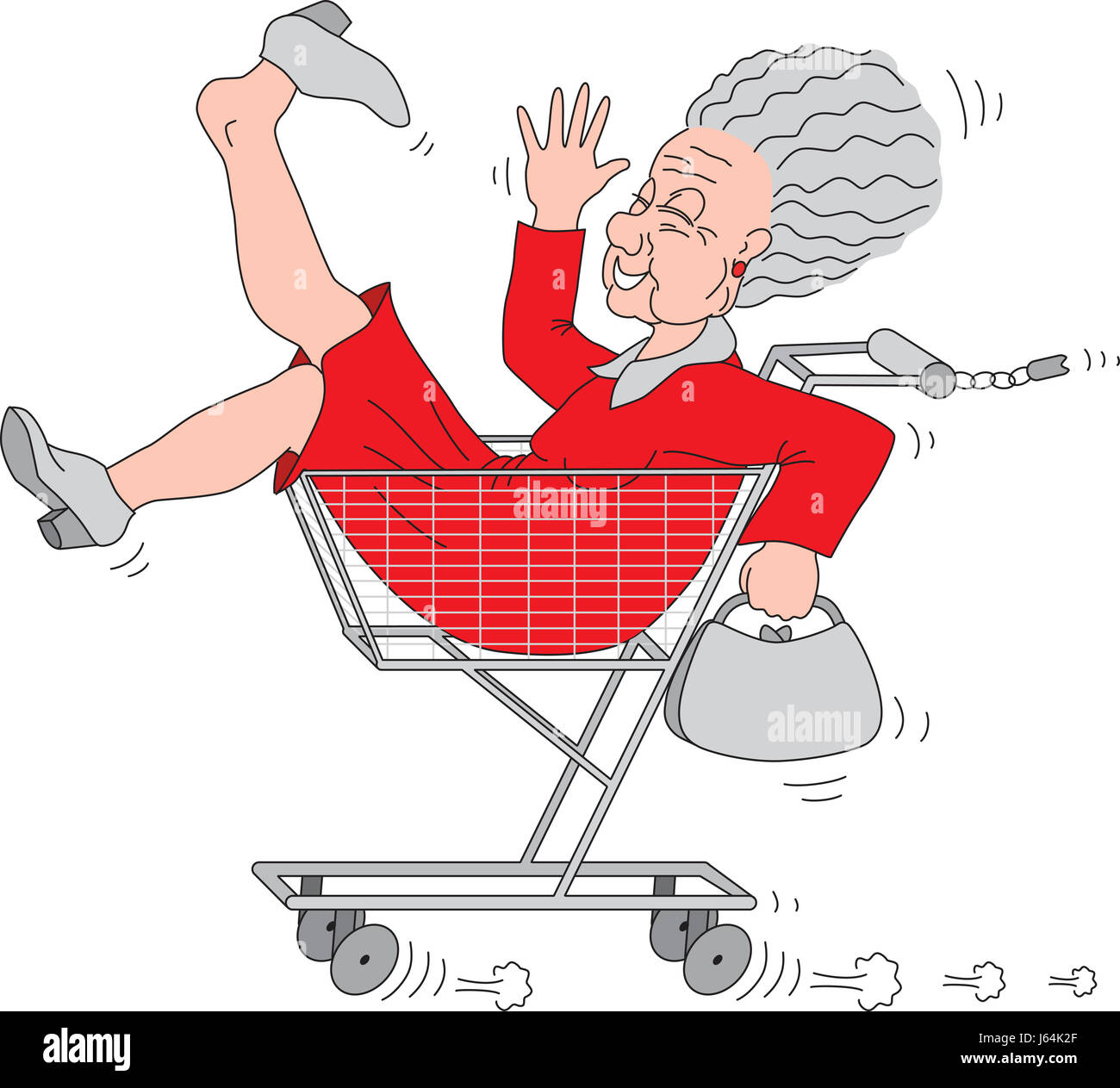 consumption granny shopping trolley cart pensioner old age pensioner ...