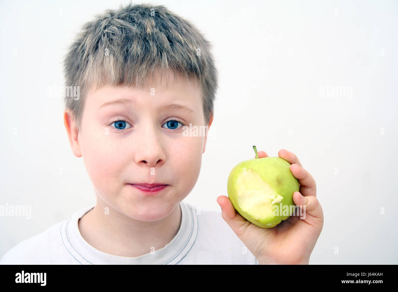 boy with apple Stock Photo - Alamy