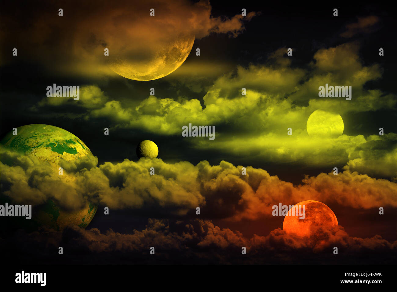 space photo composition celestial bodies globe planet earth world ...