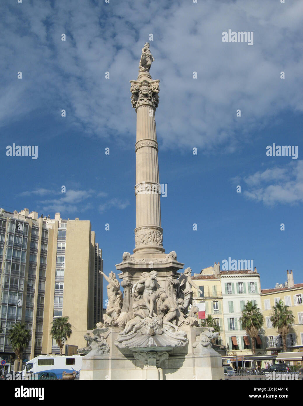 fountain square column blue god france angel angels Provence french ...