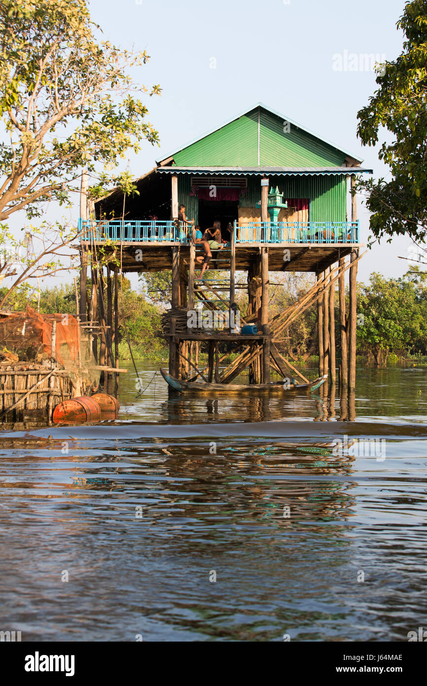 Stock Photo - Floating village on Tonle Sap lake , Siem Riep Province ...
