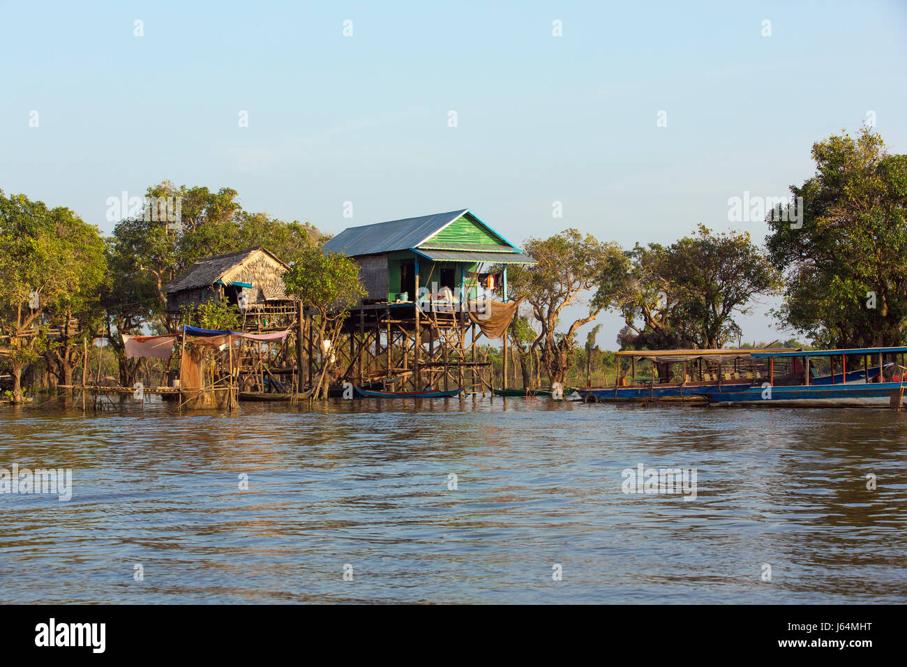 Stock Photo - Floating village on Tonle Sap lake , Siem Riep Province ...