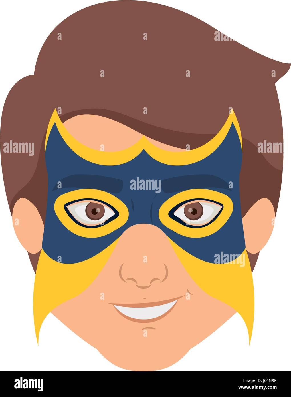 colorful silhouette with man superhero with mask and without contour ...