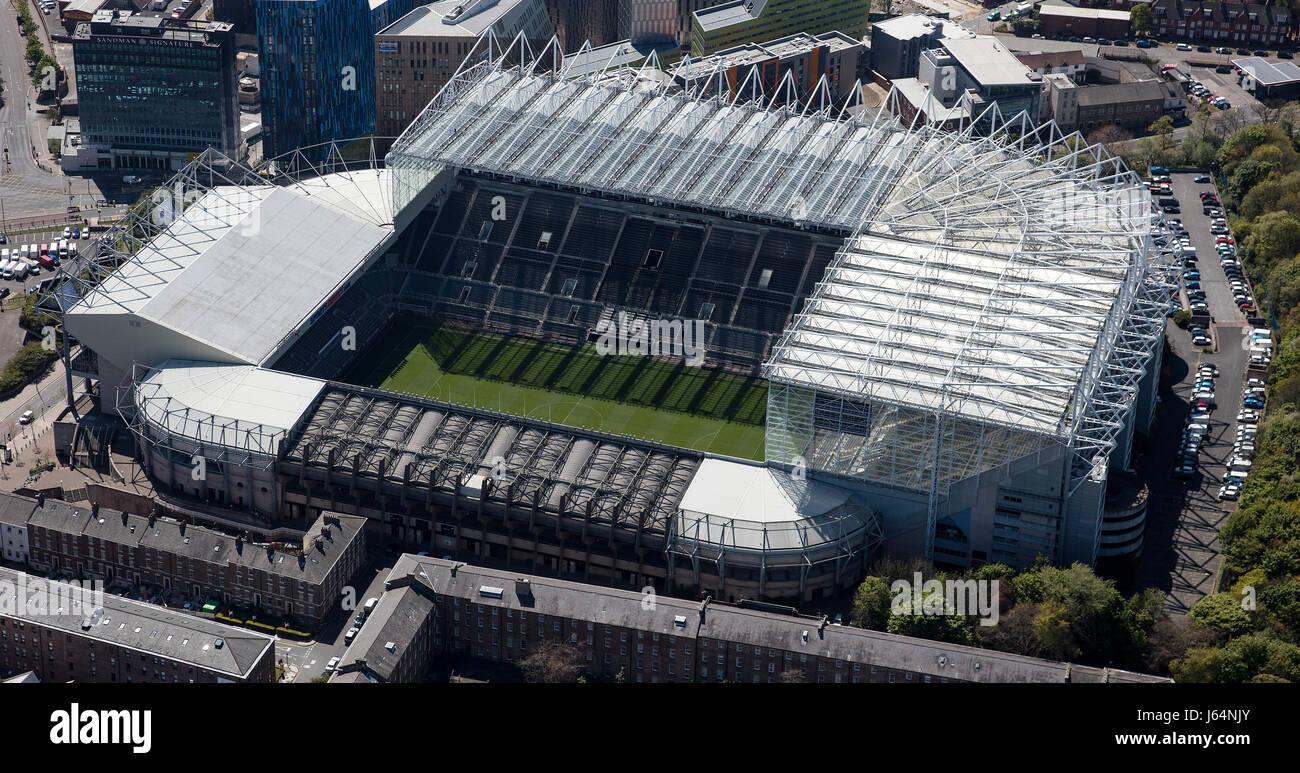 An aerial daytime view of St James' Park football stadium in Newcastle ...