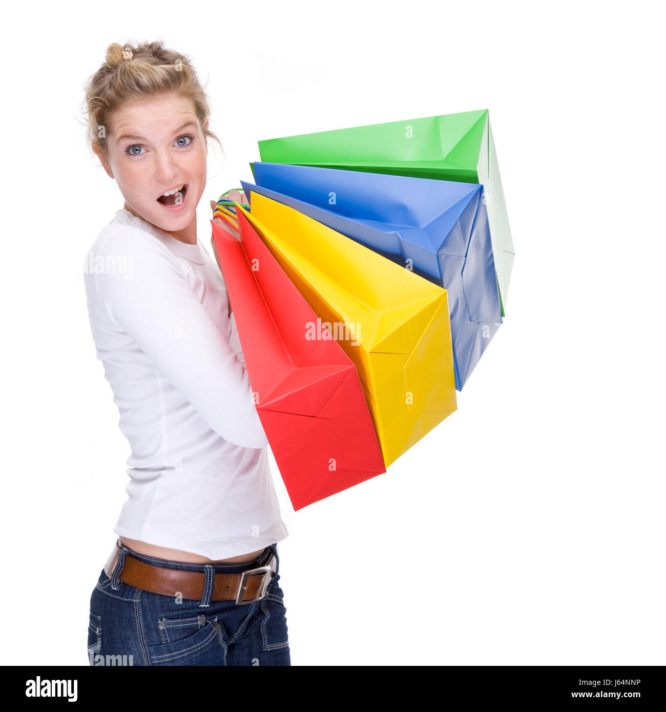 woman shopping paperbags indolently hoot carry wear woman beautiful ...