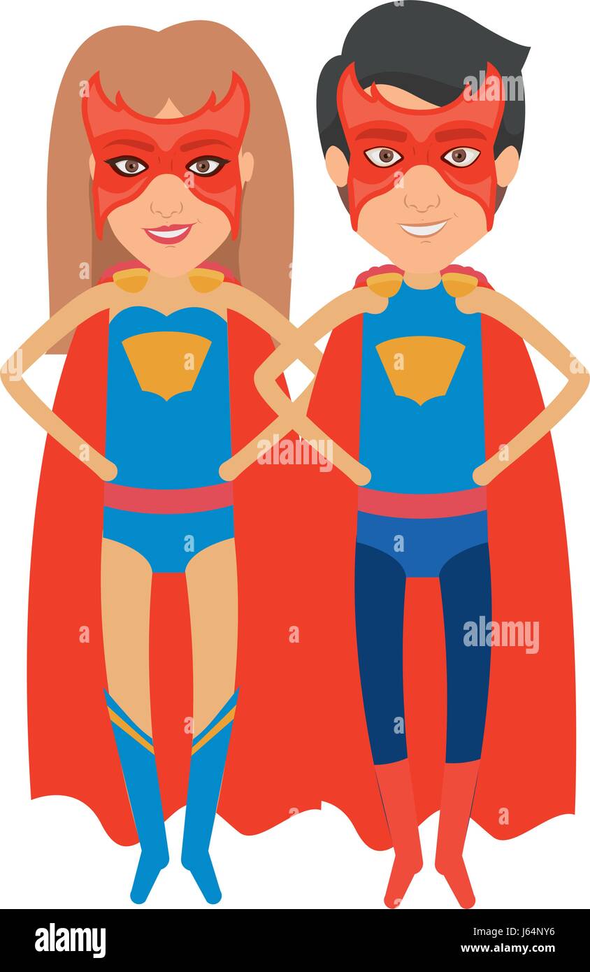Superhero Couple Silhouette