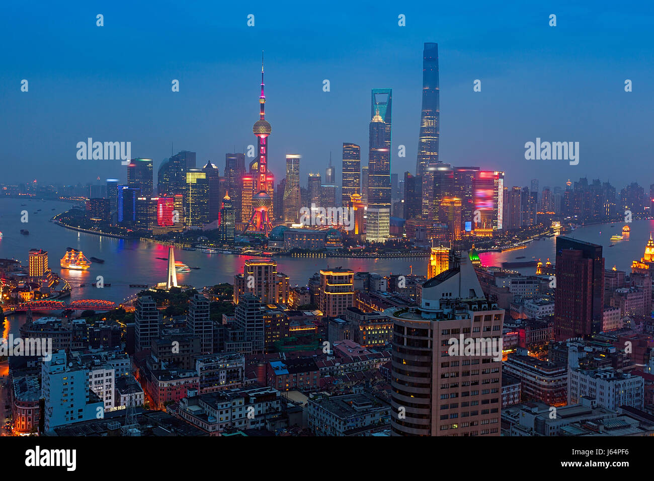 The night view of Shanghai City Stock Photo - Alamy