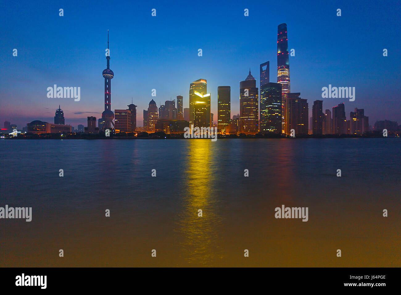 The night view of Shanghai City Stock Photo - Alamy