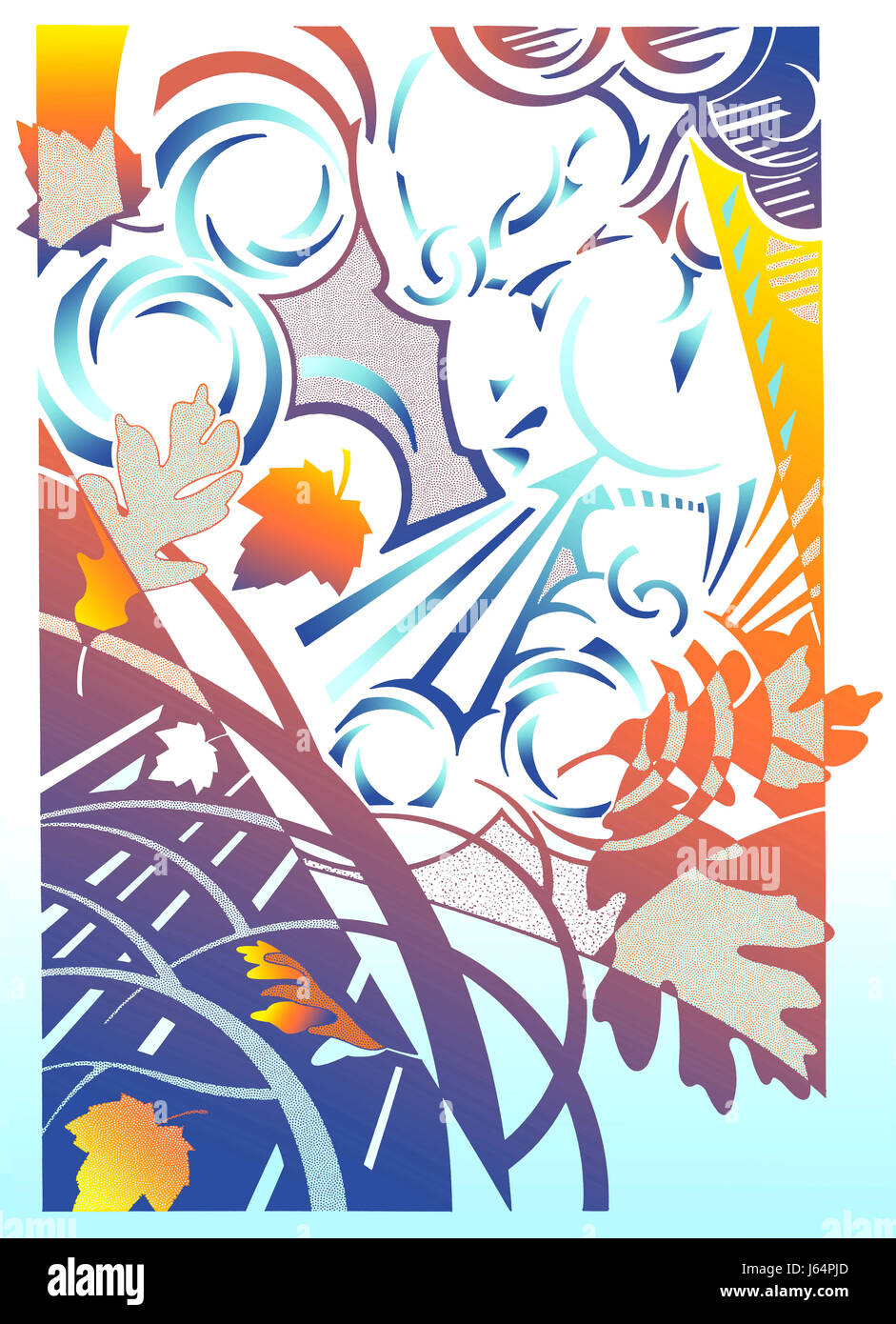 Man representing autumn wind Stock Photo - Alamy