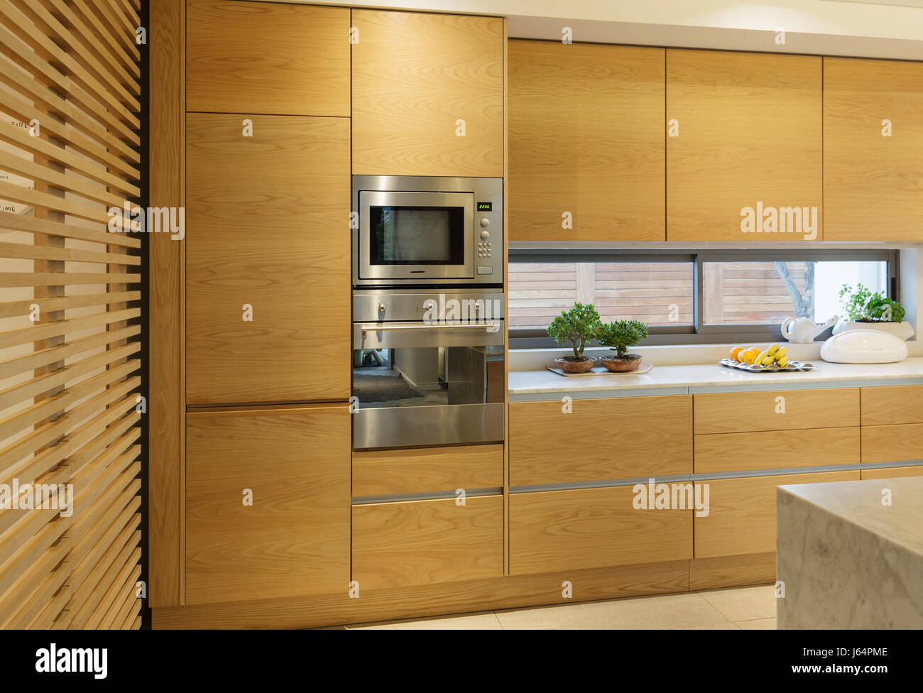 Wood cupboard in home showcase interior kitchen Stock Photo - Alamy