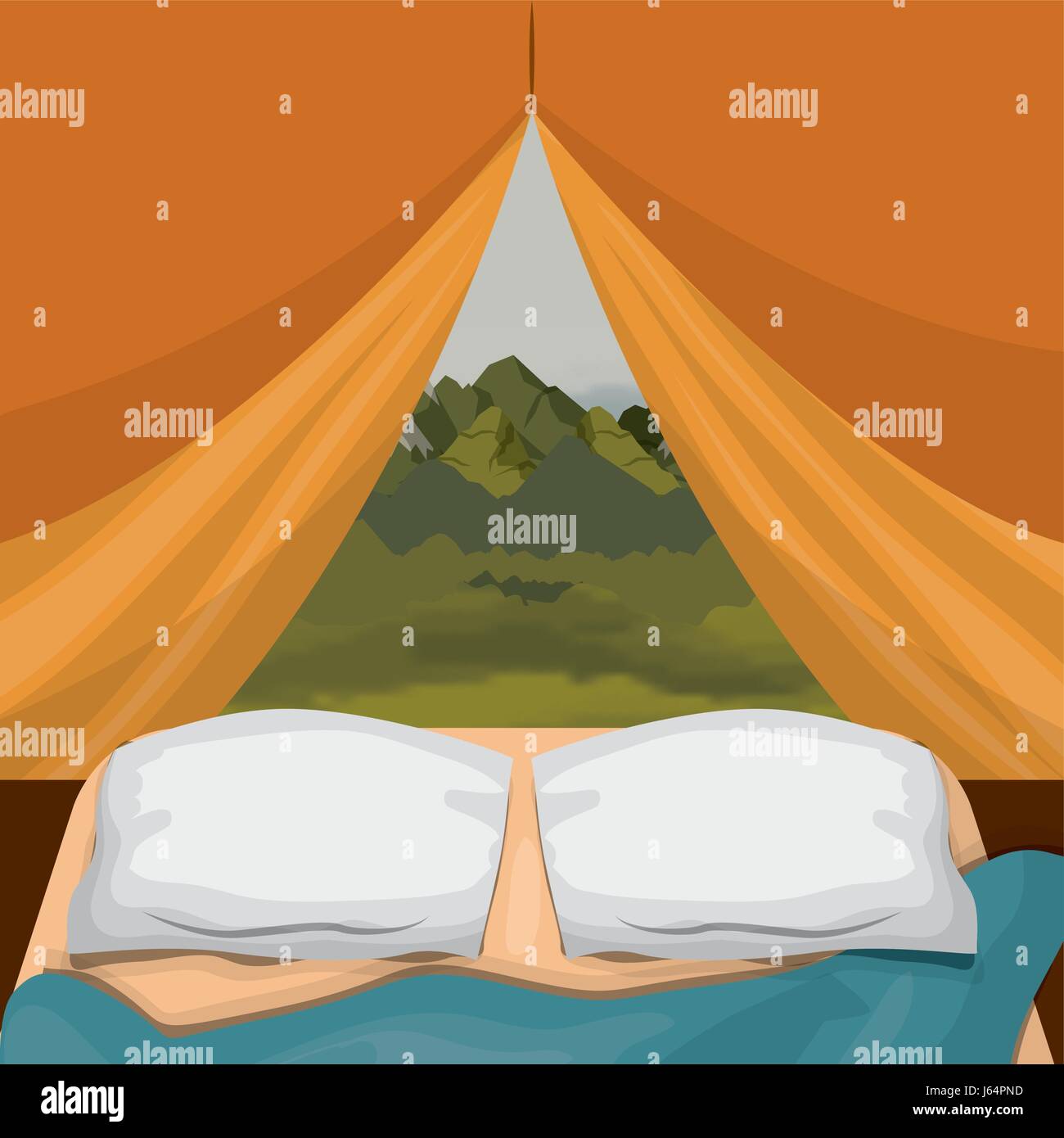 Tent interior camping holiday Stock Vector Images - Alamy
