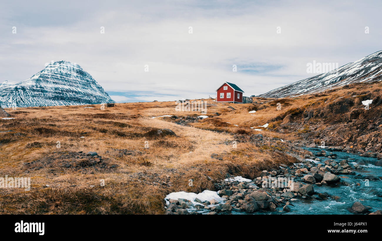 Lonely Fjords House Stock Photo - Alamy