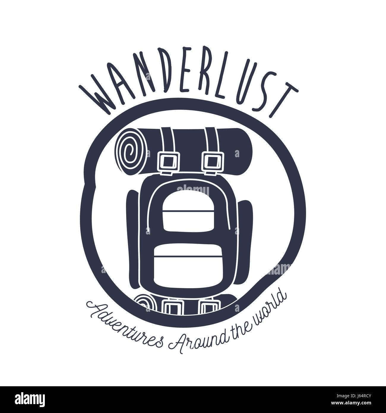 white background wanderlust logo camping bag Stock Vector Image & Art ...