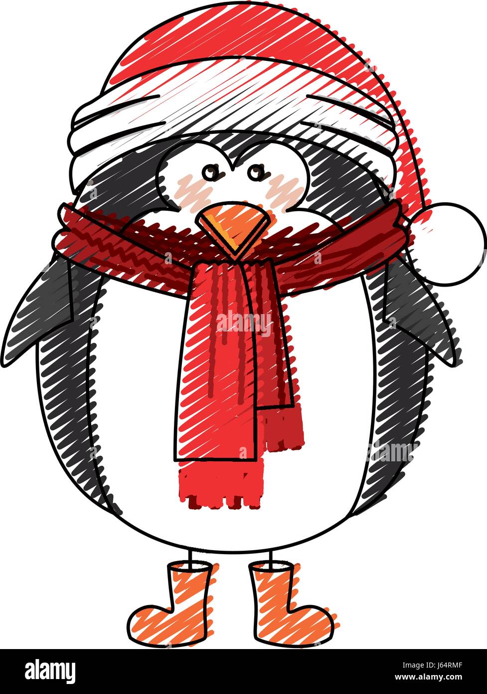 Penguin cap scarf cartoon Stock Vector Images - Alamy