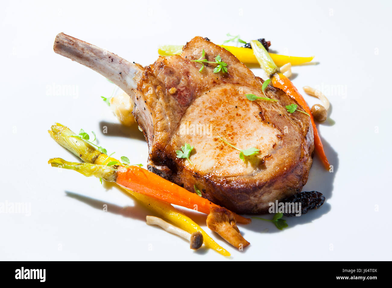 Rib Steak roast pork and vegetables,luxury hotel food Stock Photo - Alamy