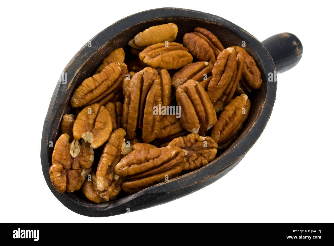 nut scoop food aliment isolated wood vintage horizontal dried nut ...