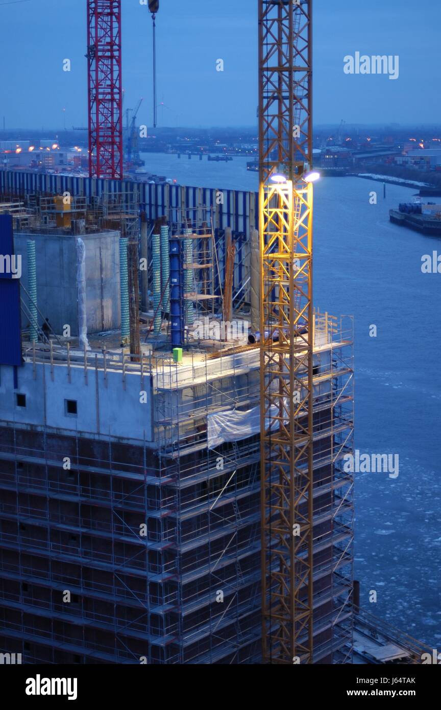 opera hamburg elbe construction site scaffold scaffolding building ...