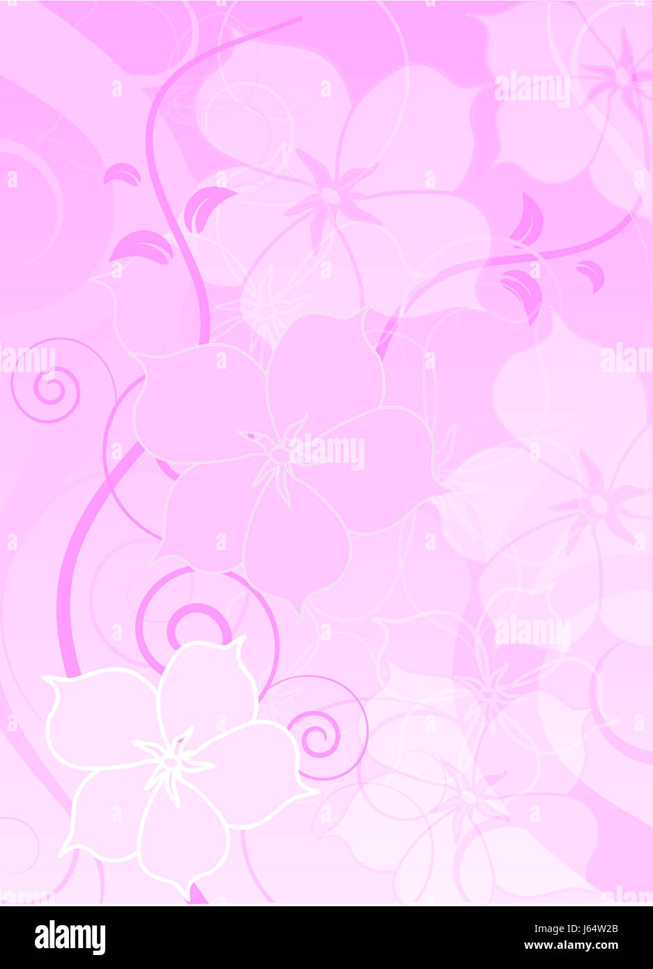 flower plant playful illustration swirl backdrop background pink design ...