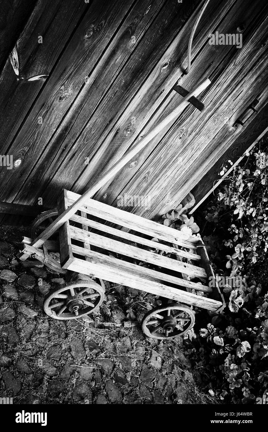 handcart cart historical wood bw transport vehicle handcart cart ...