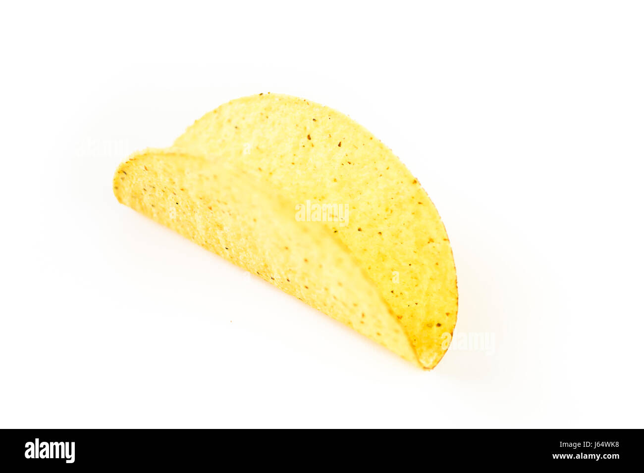 Yellow corn taco shells on a white background Stock Photo - Alamy