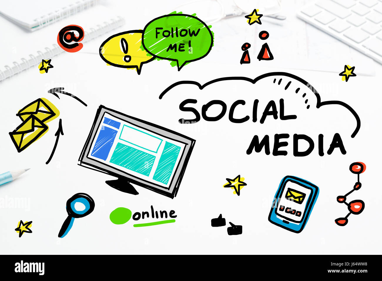 Network media background Stock Photo - Alamy