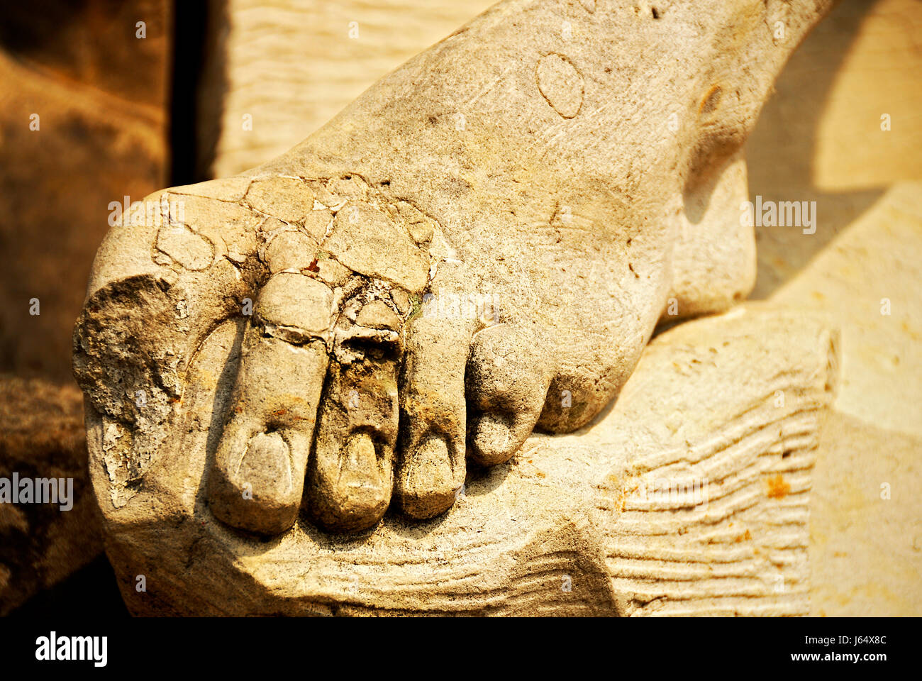 detail stone statue sculpture foot toes expiration pedicure detail ...